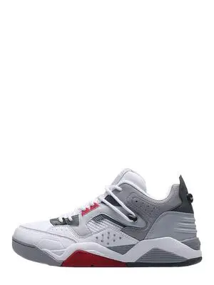 LI-NING Casual Basketball Shoes - White/grey/red
