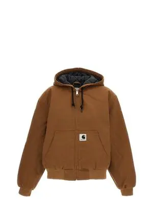 Carhartt Work In Progress Dearborn" Canvas Hooded Jacket - Brown