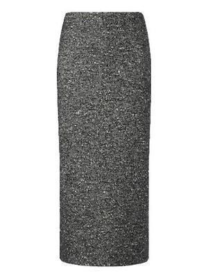 Valentino Garavani Chevron Wool-blend Bouclé Pencil Skirt - Black
