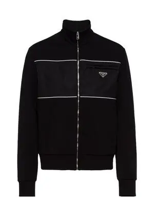 Prada Sweatshirt With Re-nylon Details - Black / White
