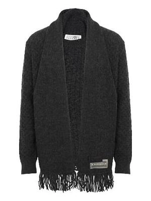MAISON MARGIELA Mélange Crewneck Sweater With Fringe - Grey