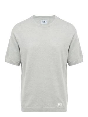 C.P. COMPANY Crewneck Short Sleeve Sweater - Blue
