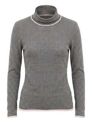 Crossley Virgin Wool Turtleneck With Striped Pattern - Grey