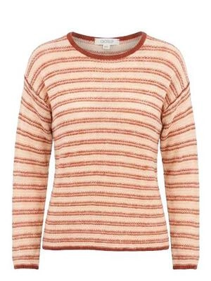 Crossley Striped Virgin Wool Blend Crewneck Sweater - Red