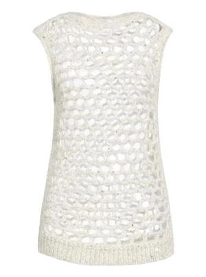 Peserico Alpaca Wool Blend Sequin Sweater - Off White