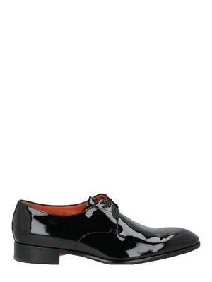 Santoni Lace-up Leather Oxford Shoes - Black