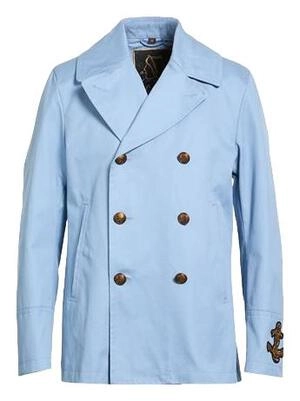 SEALUP Light Cotton Double-breasted Trench Coat - Blue