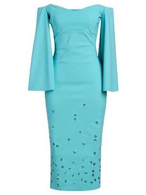 Chiara Boni La Petite Robe Midi Dress With Sequins And Embroidery - Blue