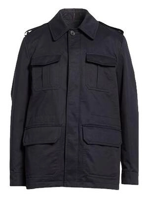 Montedoro Safari Jacket In Midnight Cotton And Virgin Wool - Blue