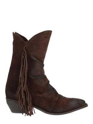 OVYE Leather Ankle Boots With Fringe - Brown