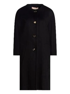 Marni Single-breasted Coat In Virgin Wool, Alpaca Wool, And Cashmere - Black