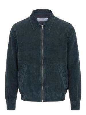 Crossley Midnight Cotton Elastane Harrington Jacket - Blue