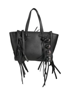 GIANNI CHIARINI Pebbled-leather Tote With Studs And Fringes - Black