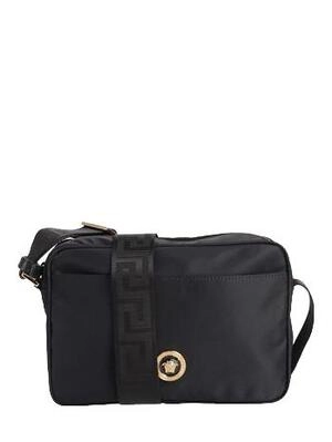 Versace Polyamide And Calfskin Camera Bag - Black