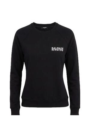 Balmain Cotton Sweatshirt With Logo - Black