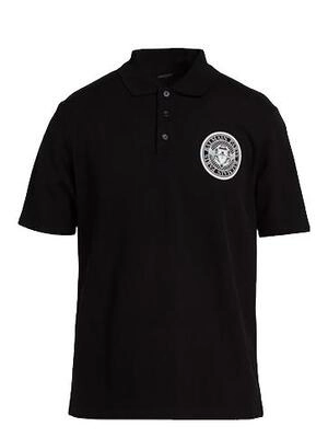Balmain Polo Shirt Size Cotton, Elastane - Black