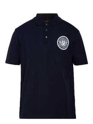 Balmain Polo Shirt Size Cotton, Elastane - Navy