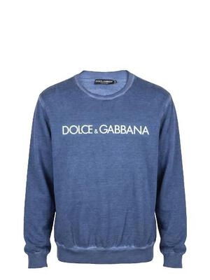 Dolce & Gabbana Crewneck French Terry Sweatshirt - Blue