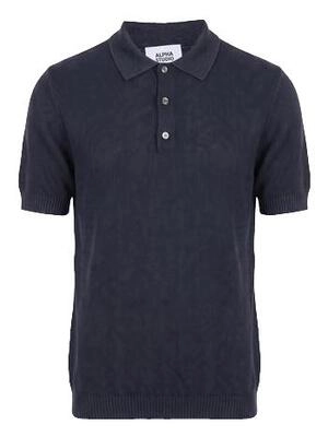 Alpha Studio Polo Shirt Size Hemp - Navy