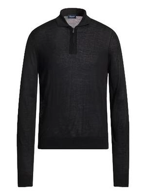 DRUMOHR Silk Sweater With Half-zip Neckline - Black