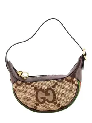 Gucci Ophidia Half Moon Bag Jumbo Gg Canvas Mini Hobo - Brown