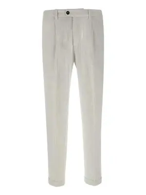 DEVORE INCIPIT Ribbed Pleated Trousers - Neutrals