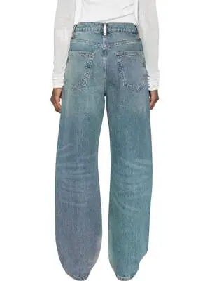 Alexander Wang Crystal-embellished Wide-leg Jeans - Blue