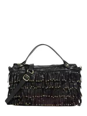 CAMPOMAGGI Studded Fringe Tote Bag - Black