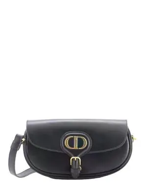 Dior Bobby Flap Leather East West Crossbody Bag - Black