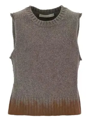 TELA Two-tone Knitted Vest - Grey