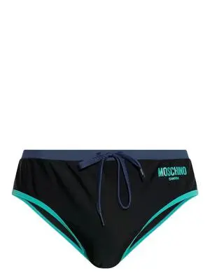 Moschino Print Drawstring Swimming Trunks - Black