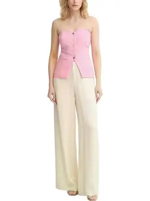 MORGAN Strapless Sweetheart Button-up Top - Pink