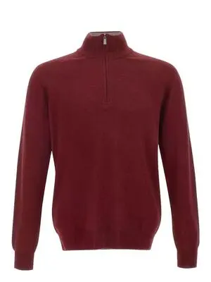 DELLA CIANA Half-zip Sweater - Red