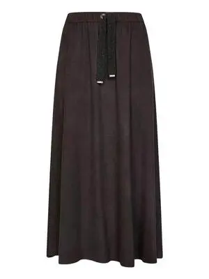 Herno Maxi Skirt With Drawstring Waist - Brown