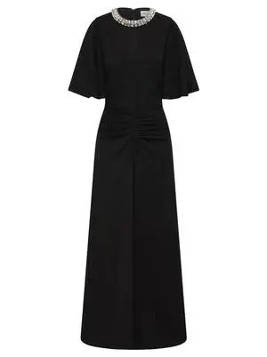 Rebecca Vallance Noemie Midi Dress With Diamante Embellishments - Black