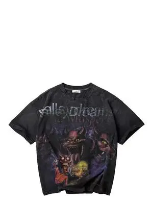VALE FOREVER Graphic-print Distressed T-shirt - Black