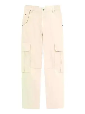 AMI Paris Baggy Fit Cargo Cotton Trousers - Neutrals