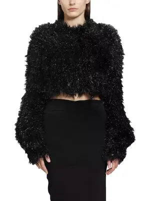 Junya Watanabe Shaggy Cropped Top - Black