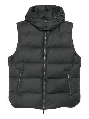 MOORER Quilted Hooded Gilet - Grey