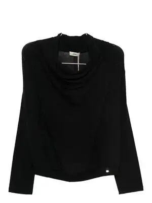 HERNO Herno Black Fine Knit Cowl Neck Sweater