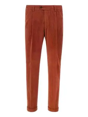 DEVORE INCIPIT Ribbed Pleated Trousers - Orange
