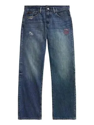 Polo Ralph Lauren Distressed Embroidered Jeans - Blue
