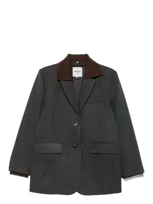 LA PISCINE Notched Lapel Single-breasted Jacket - Grey