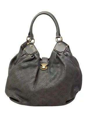 LOUIS VUITTON Louis Vuitton 2010 Monogram Mahina L Hobo Bag Grey
