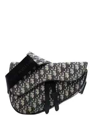DIOR Christian Dior Oblique Canvas Saddle Bag