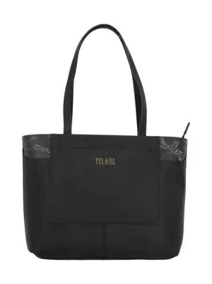 ALVIERO MARTINI 1° CLASSE Map-print Paneled Tote Bag - Black