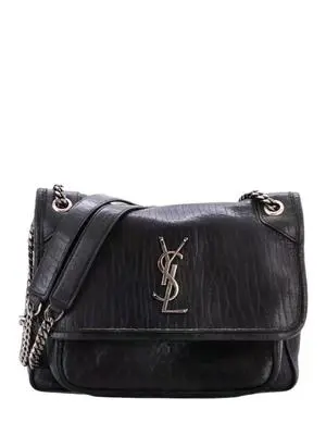 Saint Laurent Niki Chain Flap Bag Leather Baby Crossbody Bag - Black
