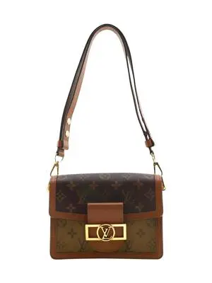 LOUIS VUITTON Louis Vuitton Monogram Reverse Mini Dauphine Satchel Brown
