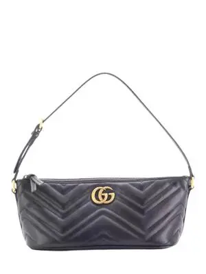 Gucci GUCCI Matelassé Leather Small Hobo Bag Black