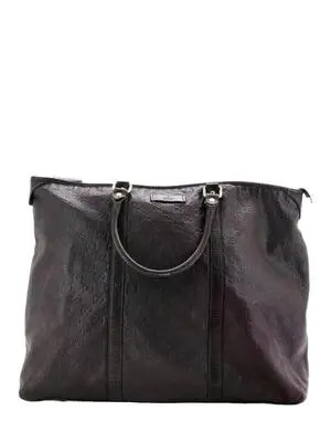 Gucci Joy Zip Top Sssima Leather Medium Tote Bag - Brown